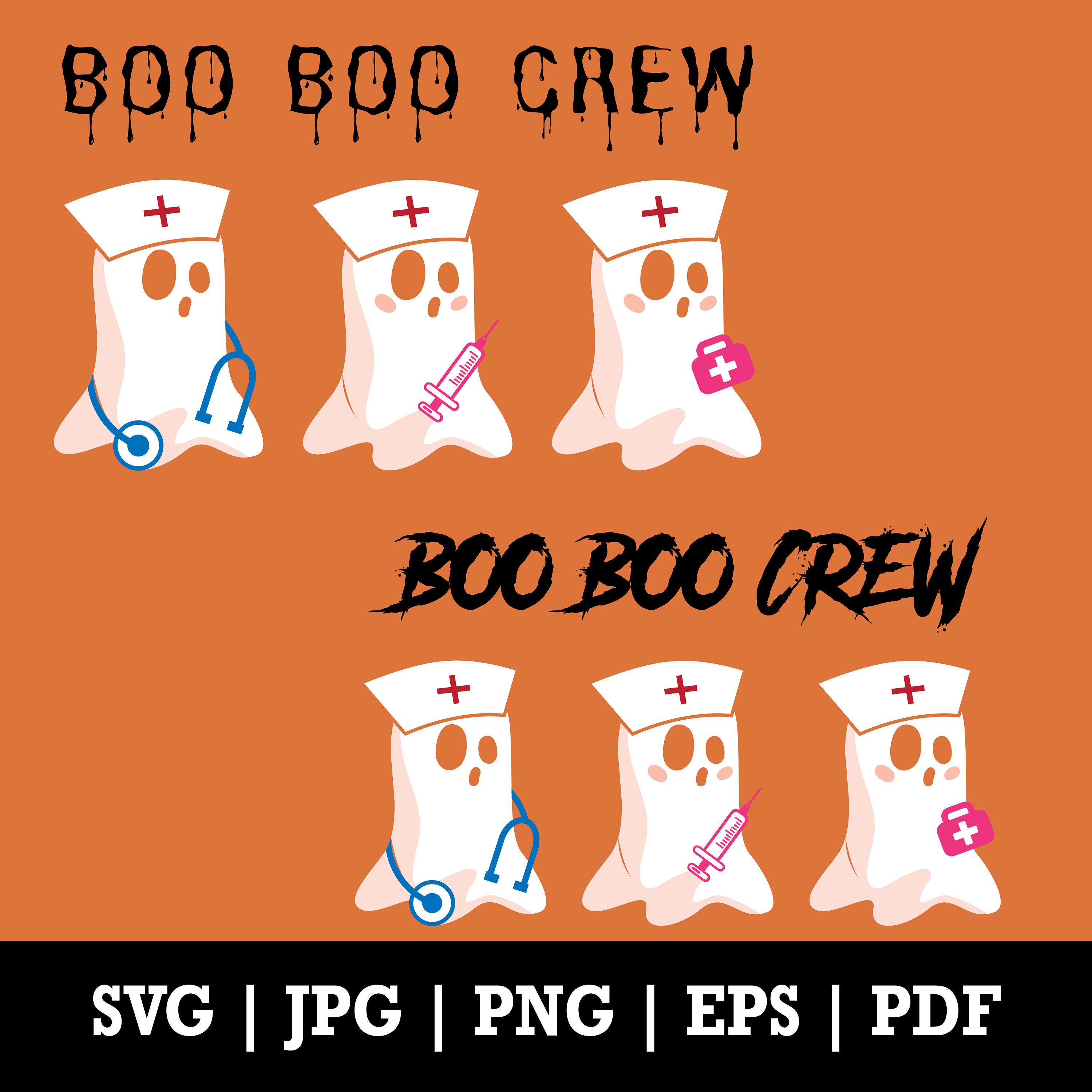 Boo Boo Crew Svg, Png, Ghost Nurse Svg, Funny Nurse Svg, Cute Ghost ...
