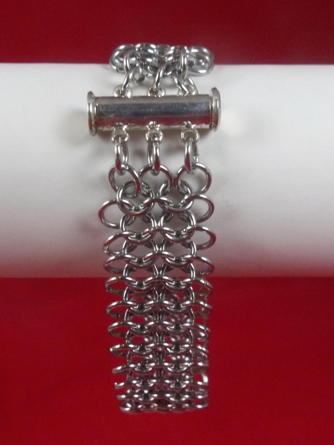 Handmade Stainless Steel Four in One Chain Mail (maille) Cuff Bracelet ...