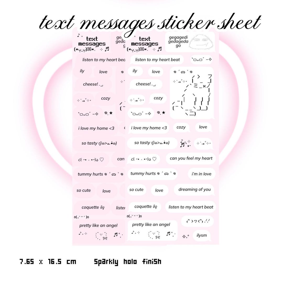 Text Messages Sticker Sheet - Etsy