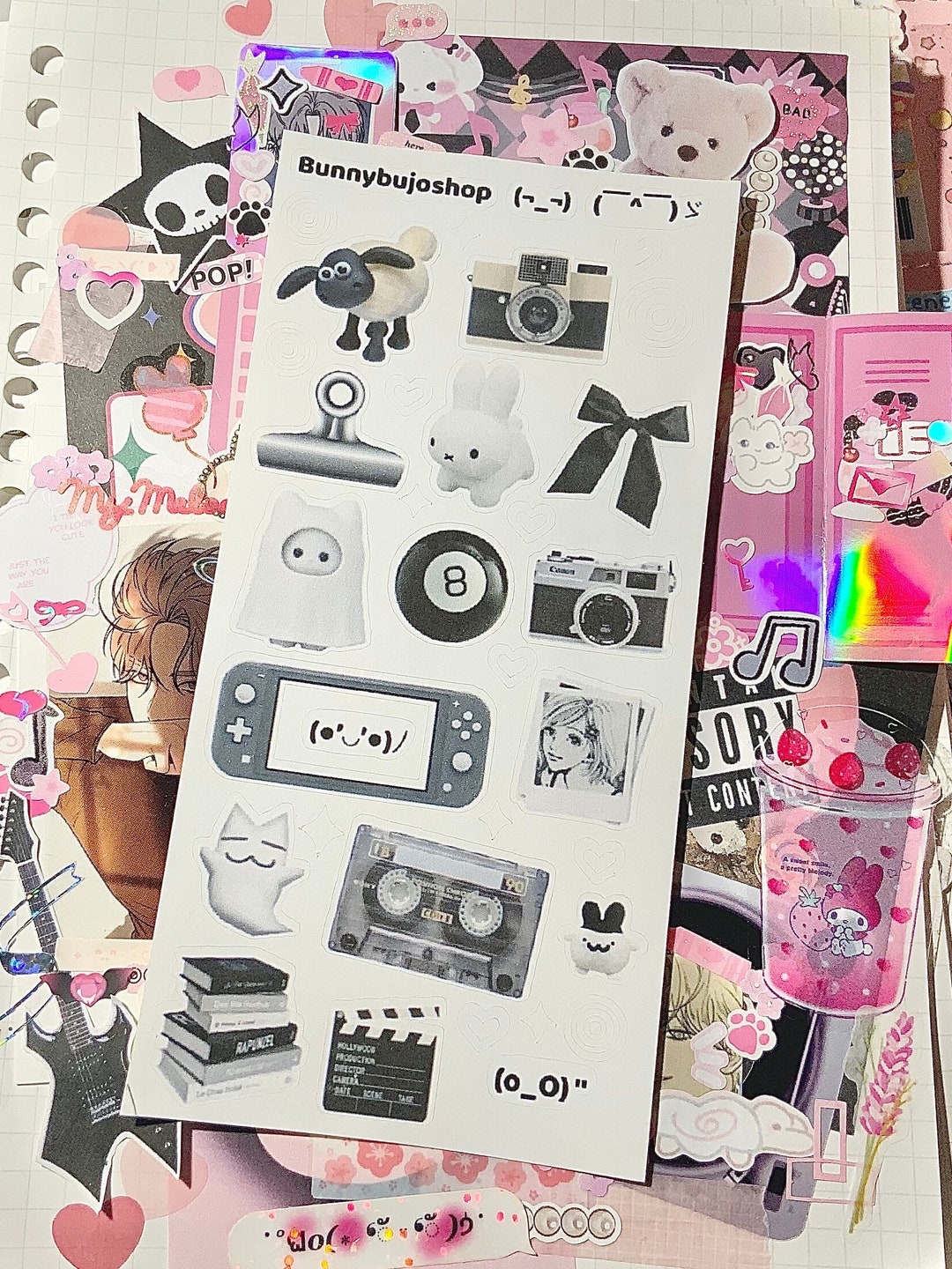 Black Png Sticker Sheet - Etsy Australia