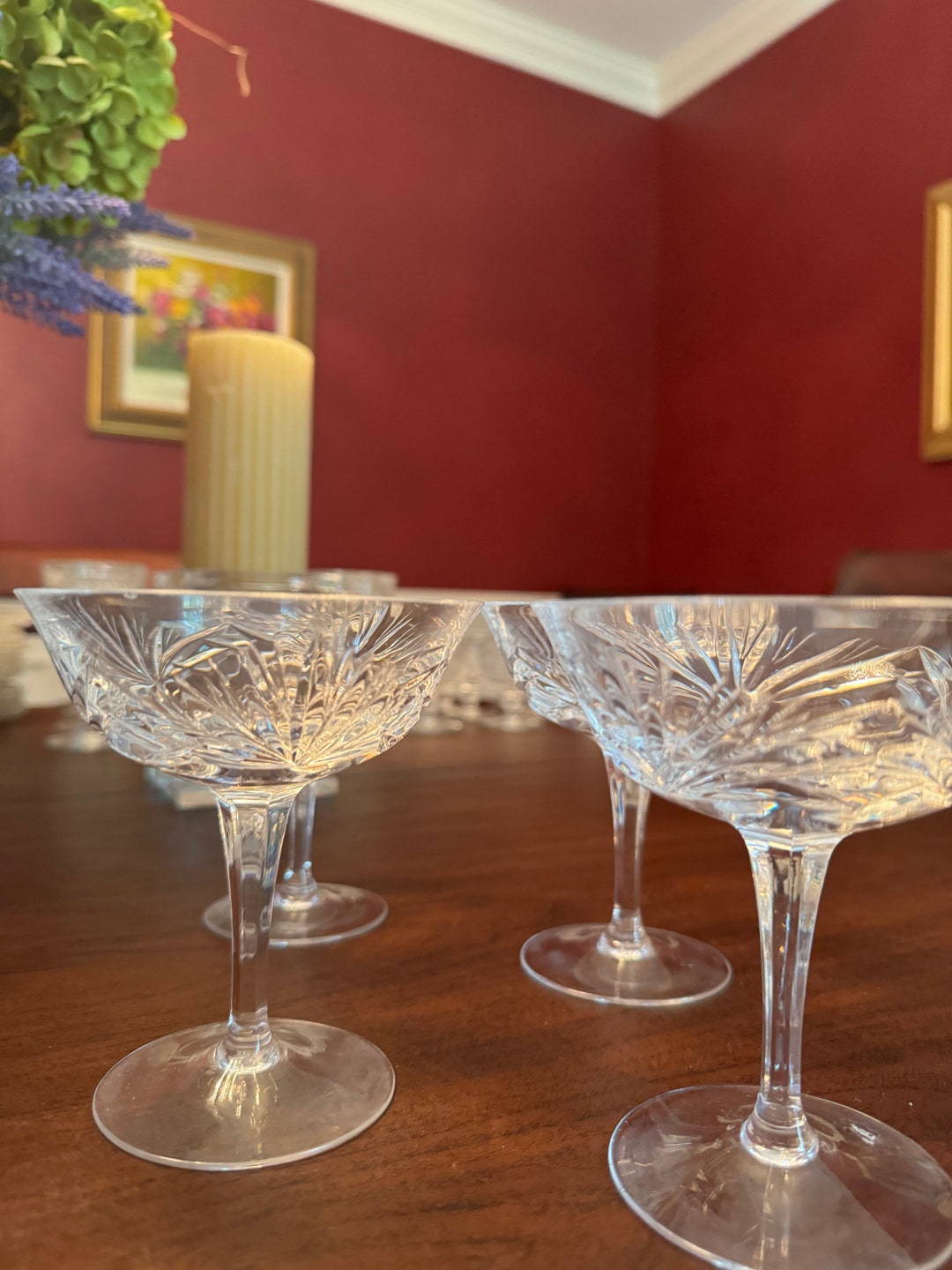 Set of 4 Gorham Crystal cherrywood Champagne/tall Sherbet Glasses - Etsy