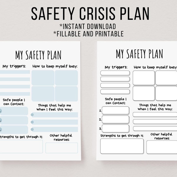 Safety Crisis Plan - Etsy