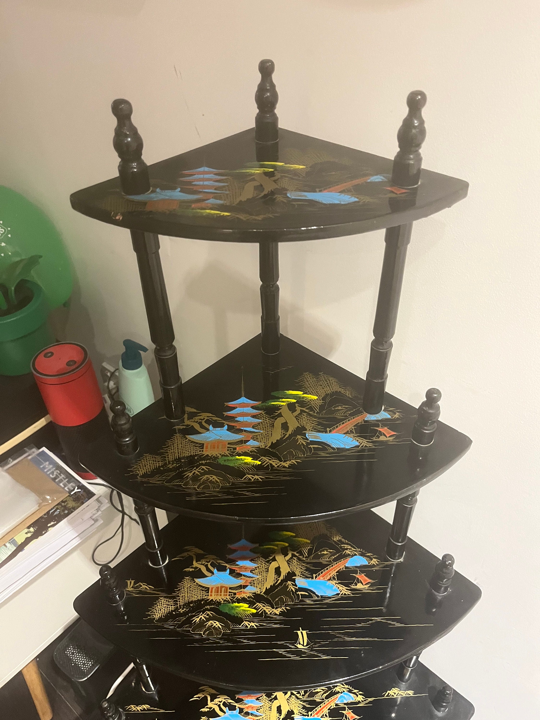 1950s Vintage Japanese 5-tiered Corner Display Shelf - Etsy