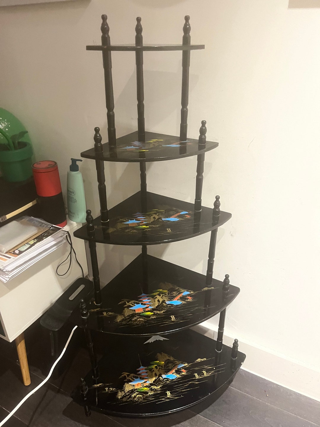 1950s Vintage Japanese 5-tiered Corner Display Shelf - Etsy