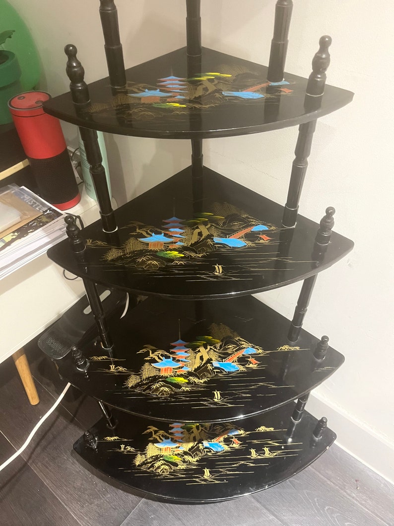 1950s Vintage Japanese 5-tiered Corner Display Shelf - Etsy
