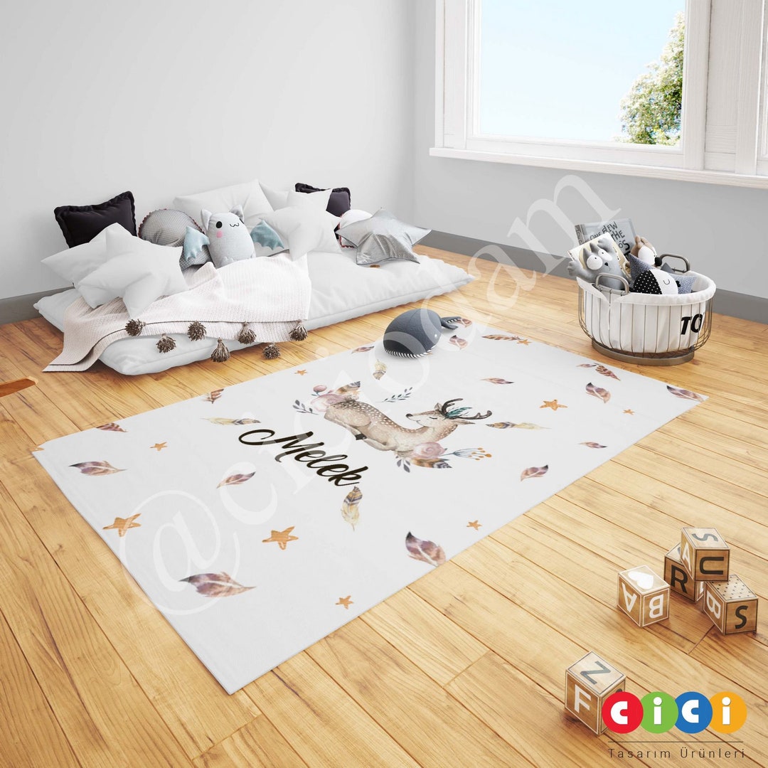 Personalized Rug, Dear Rug, Baby Boy and Girl Kids Room Rug, Nursery ...