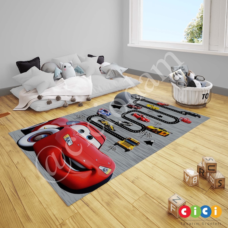 Lightning Mcqueen Rug, Cars Rug, Baby Boy Kids Room Rug, Nursery Room ...