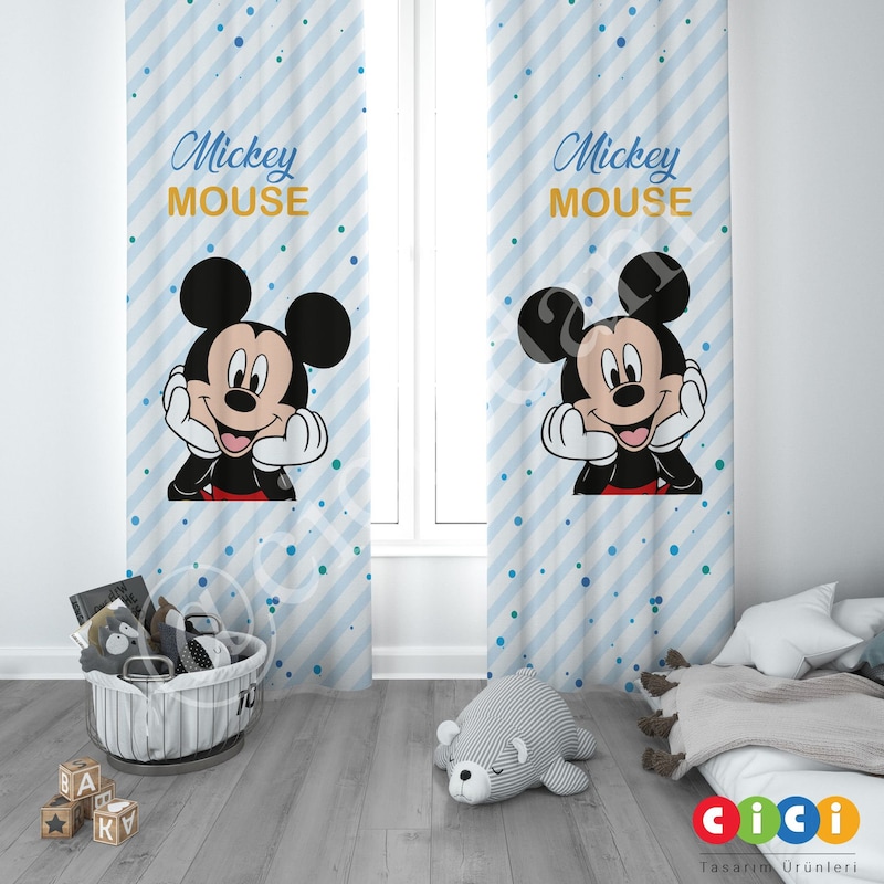 Mickey Mouse Curtains - Etsy