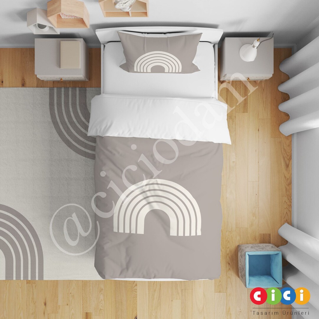 Rainbow Linen Set, Baby Boy and Girl Kids Room Duvet Cover, Nursery ...