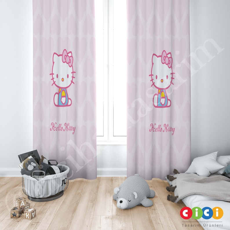 Hello Kitty Curtain, Baby Boy and Girl Kids Room Curtain, Nursery Room ...