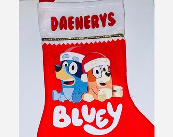 Bluey Christmas Stocking | Etsy