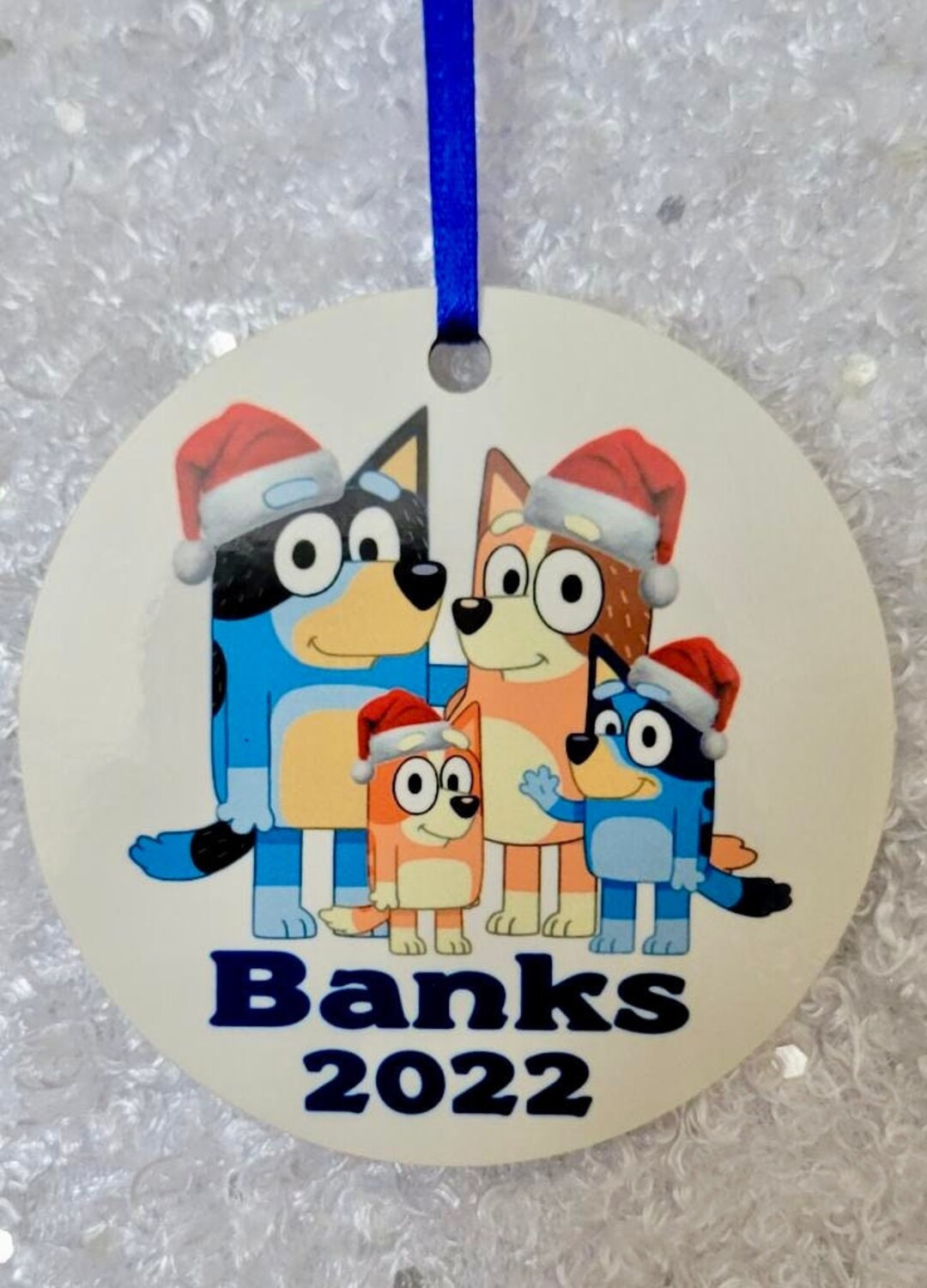 Bluey Family Inspired Christmas Ornament Flatfree Personalization - Etsy