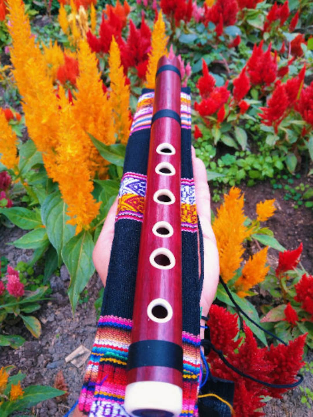 Native American Flute Carved Bone/ivory Purple Heart Wood Flute ...