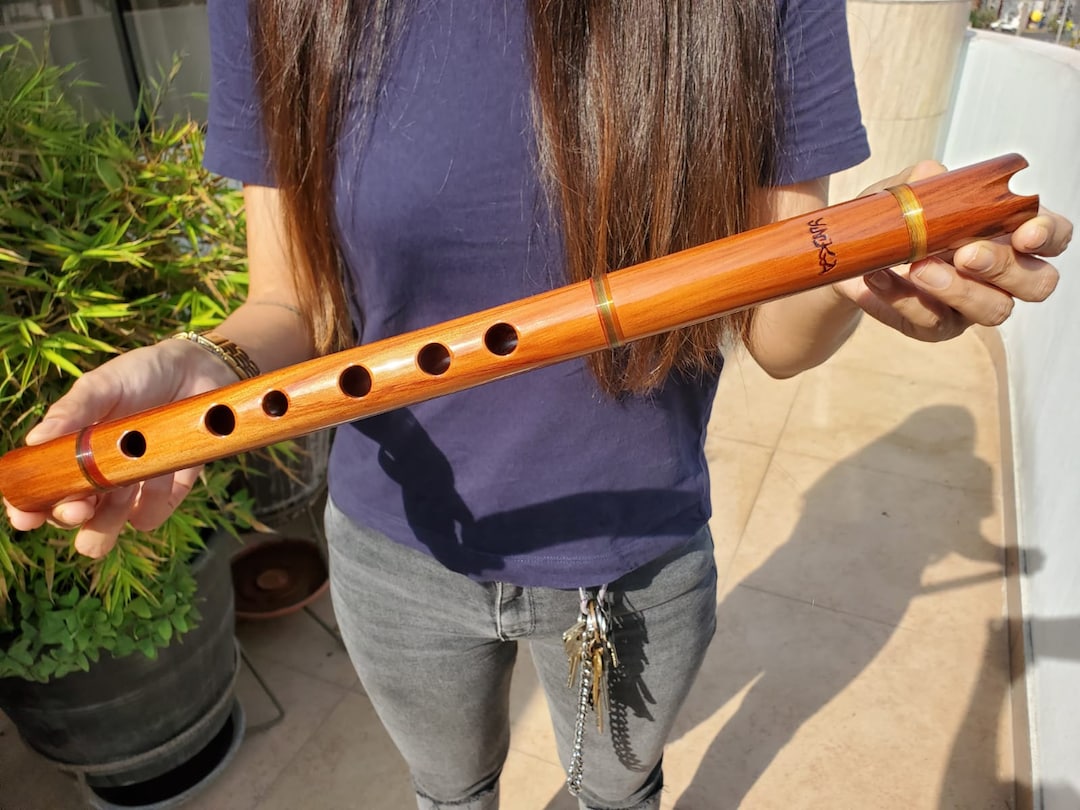 Flauta De Madera Soplada Nativa Americana Profesional Con Estuche Quena ...