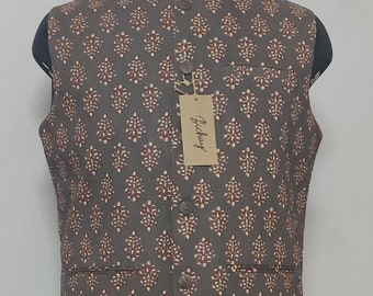 Womens Nehru Indian Print Jacket - Etsy