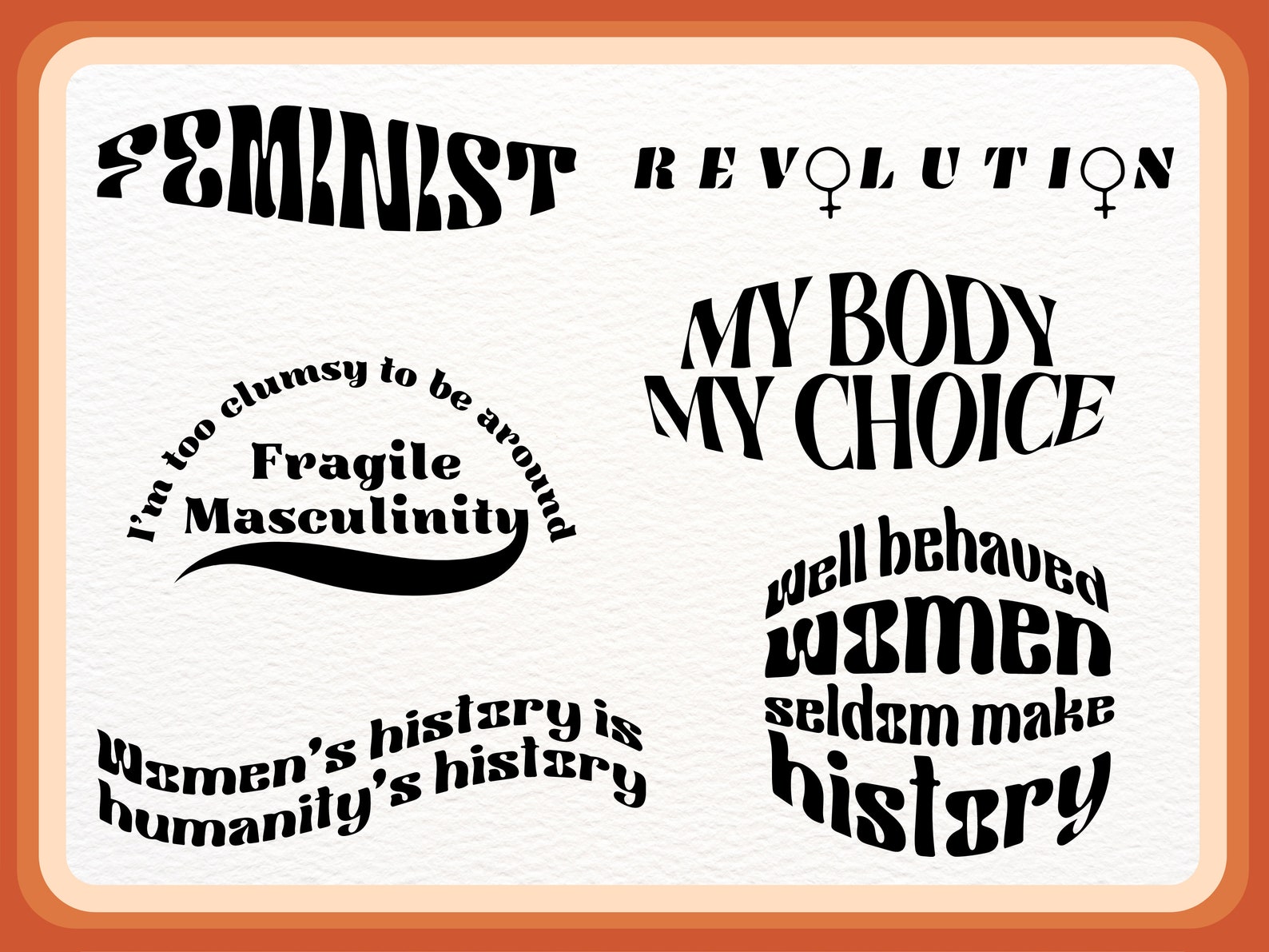 Feminist Graphics Bundle, Feminist SVG, Feminist PNG Clip Art, Feminist ...