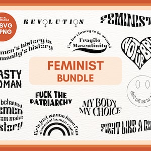Feminist Graphics Bundle, Feminist SVG, Feminist PNG Clip Art, Feminist ...