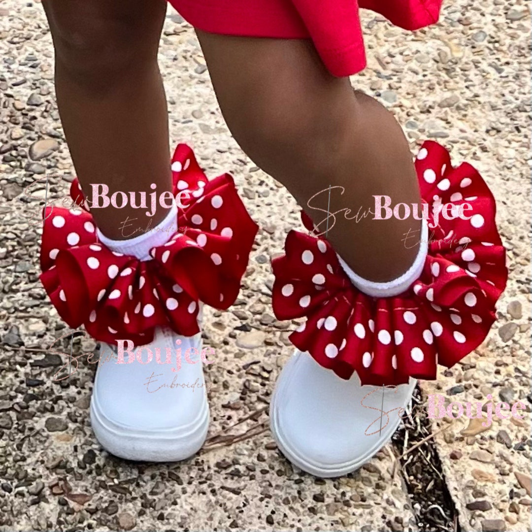 Red & White Polka Dot Ruffle Anklets ruffle Anklets School - Etsy