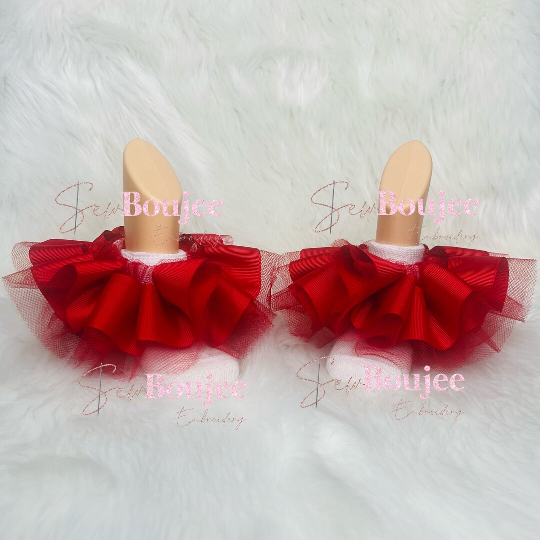 Red Messy Ruffle Anklets |ruffle Anklets | Back to School Ruffle ...