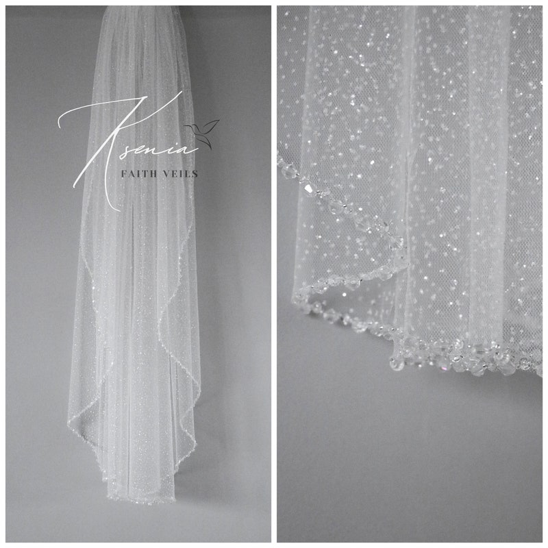 Mid Length Crystal Veil - Etsy