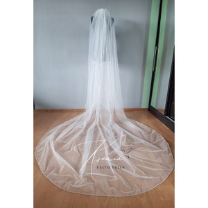 Glitter Veil With сrystals Wide Sparkly Veil One Tier Cathedral Veil ...
