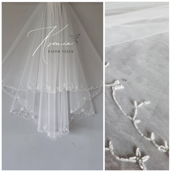 Hand Beaded Veil - Etsy