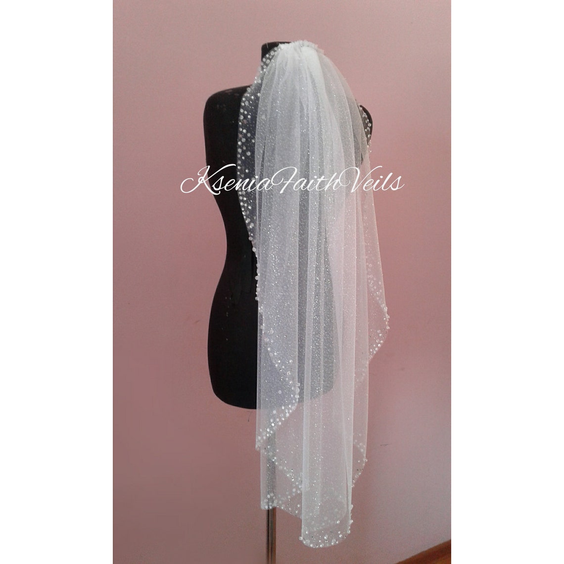 Glitter Veil With Pearls Rhinestones Crystals Sequins - Etsy