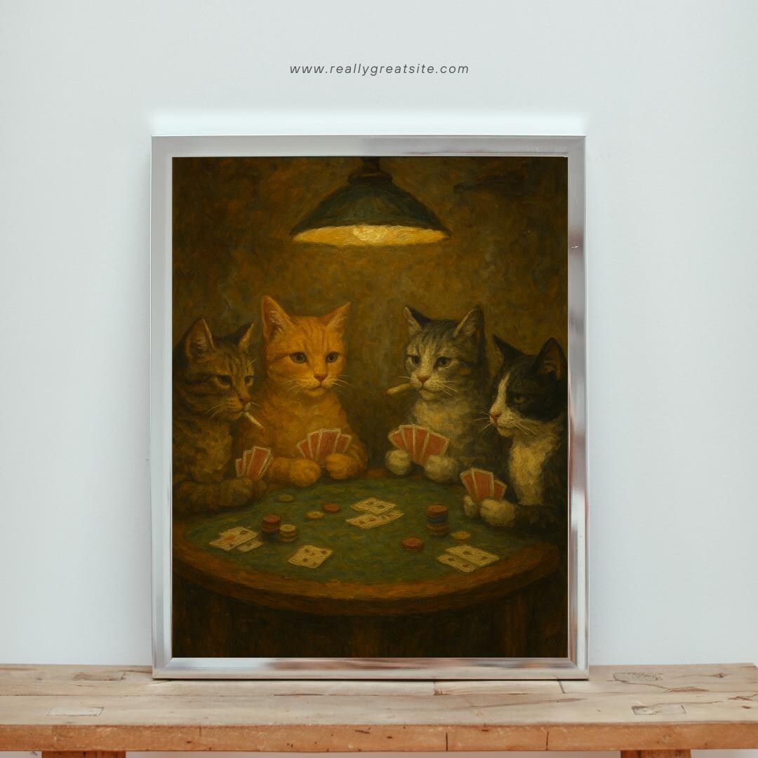 Poker With Paws Poster Wall Decor - Etsy