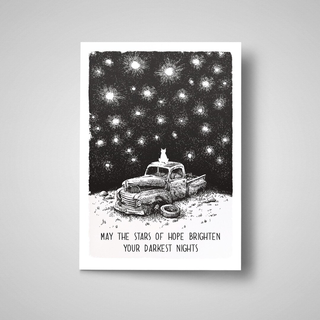 Cat Greeting Card Whimsical Card With a Cat Motivation There is Always ...