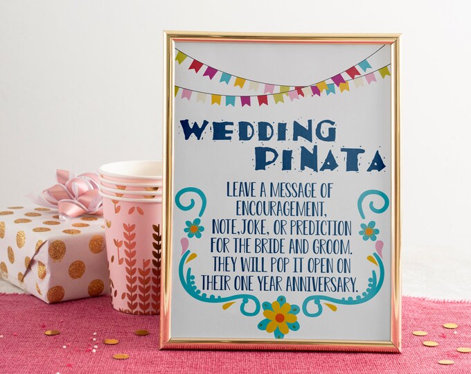 Bridal Shower Piñata Sign, Wedding Piñata Sign, Wedding Sign, Fiesta ...