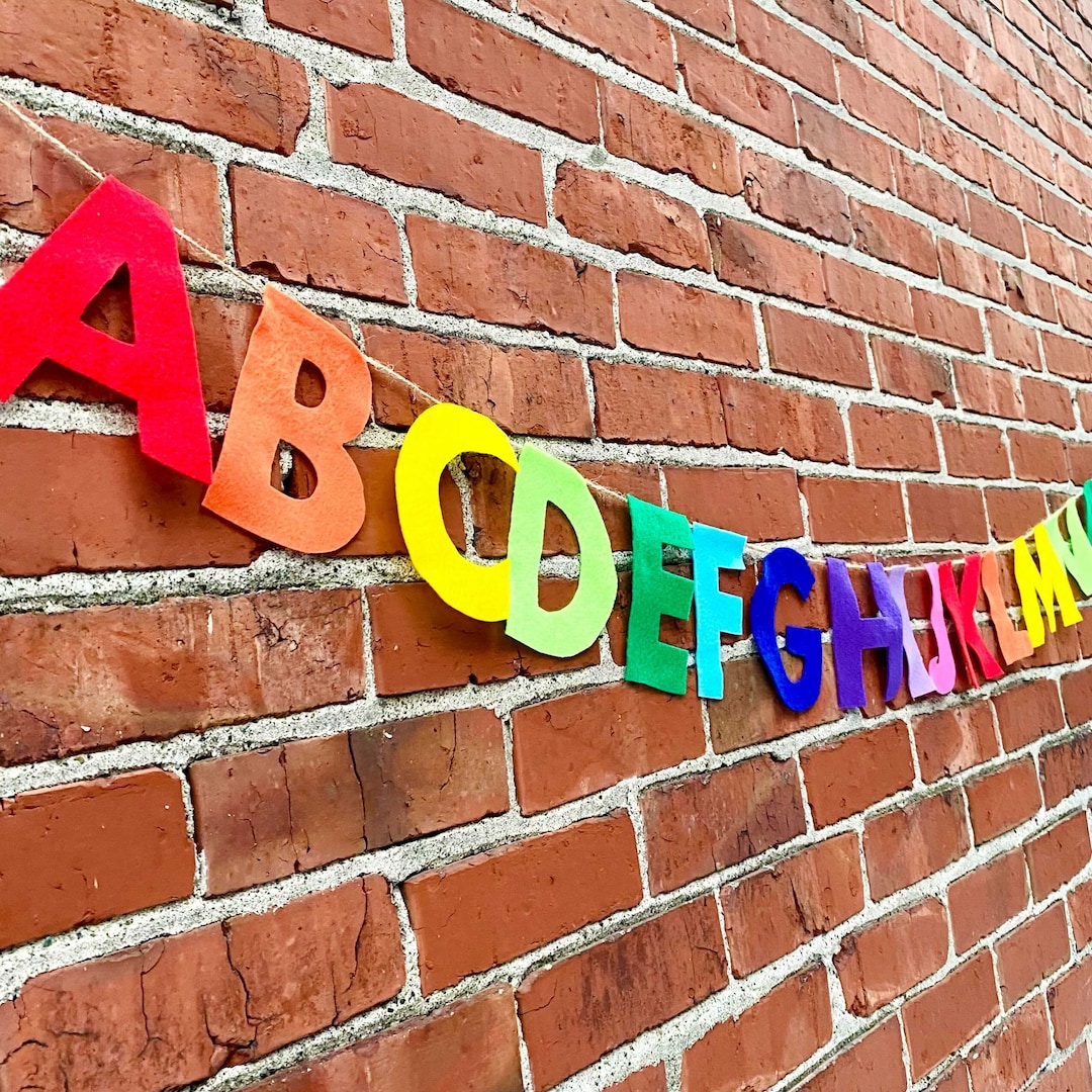 Alphabet Felt Garland | Classroom Teacher Bunting | ABC Nursery Garland ...