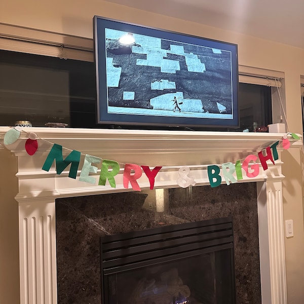 Merry and Bright Banner - Etsy