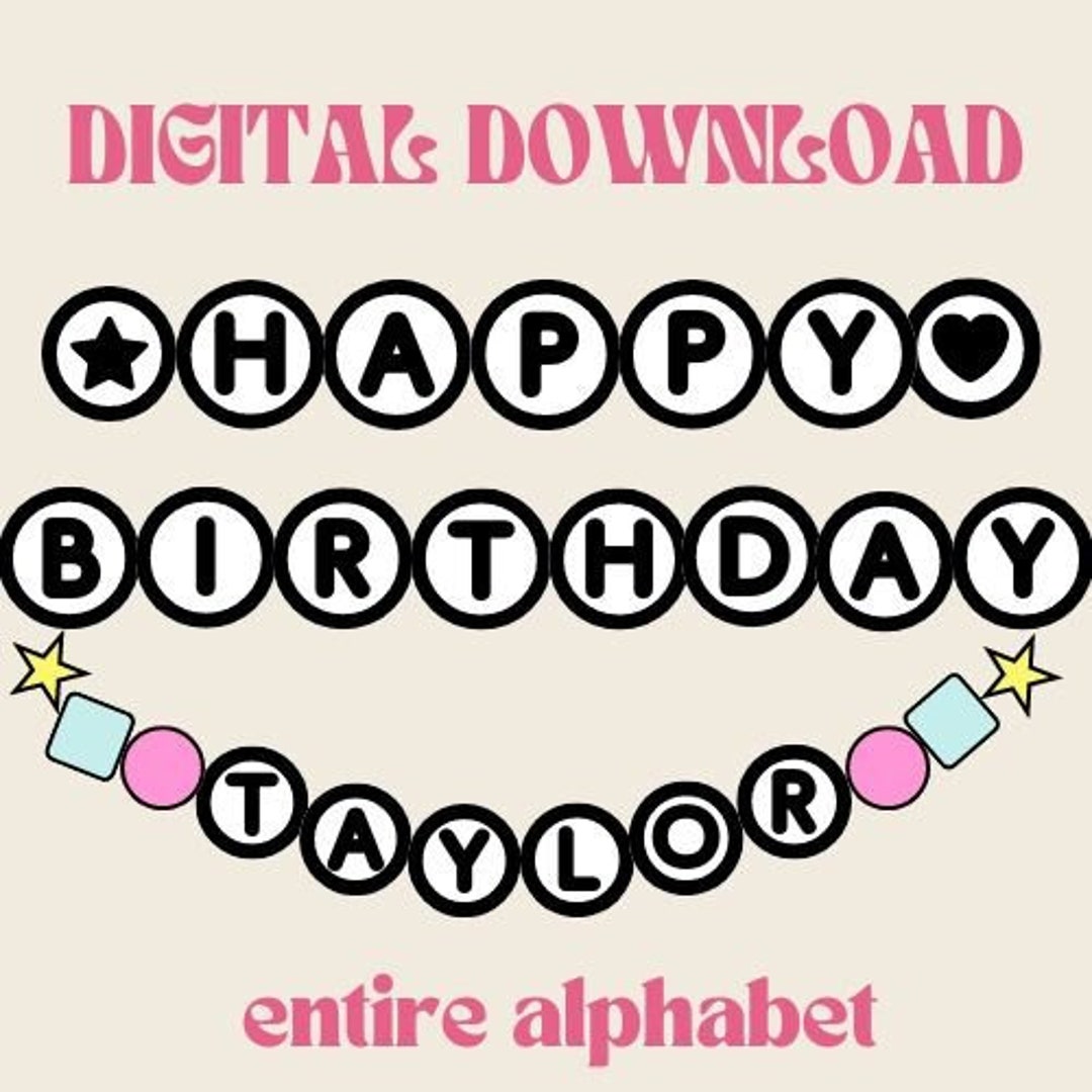 Bead ABC Letter Digital Download | Friendship Bracelet Taylor Swift ...