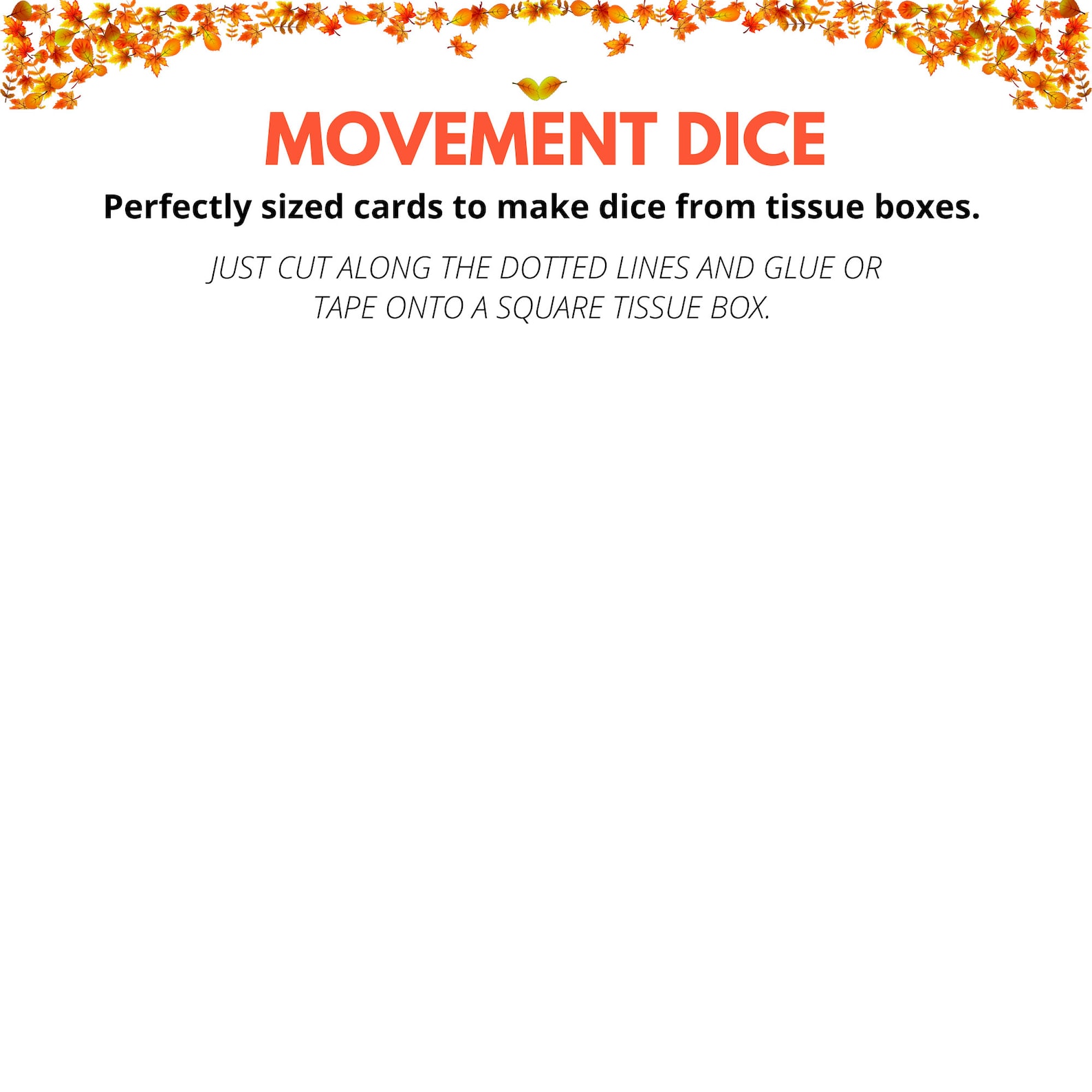 Fall Movement Cards, Printable Action Flashcards for Kids, Toddlers ...
