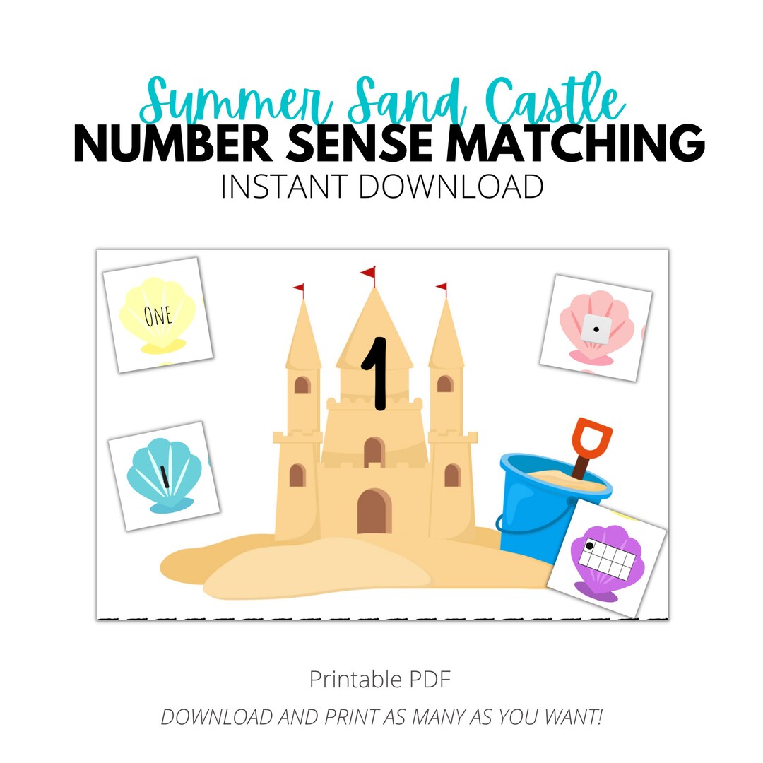 Summer Number Sense Matching Game, Math Practice for Preschool, Pre-k ...