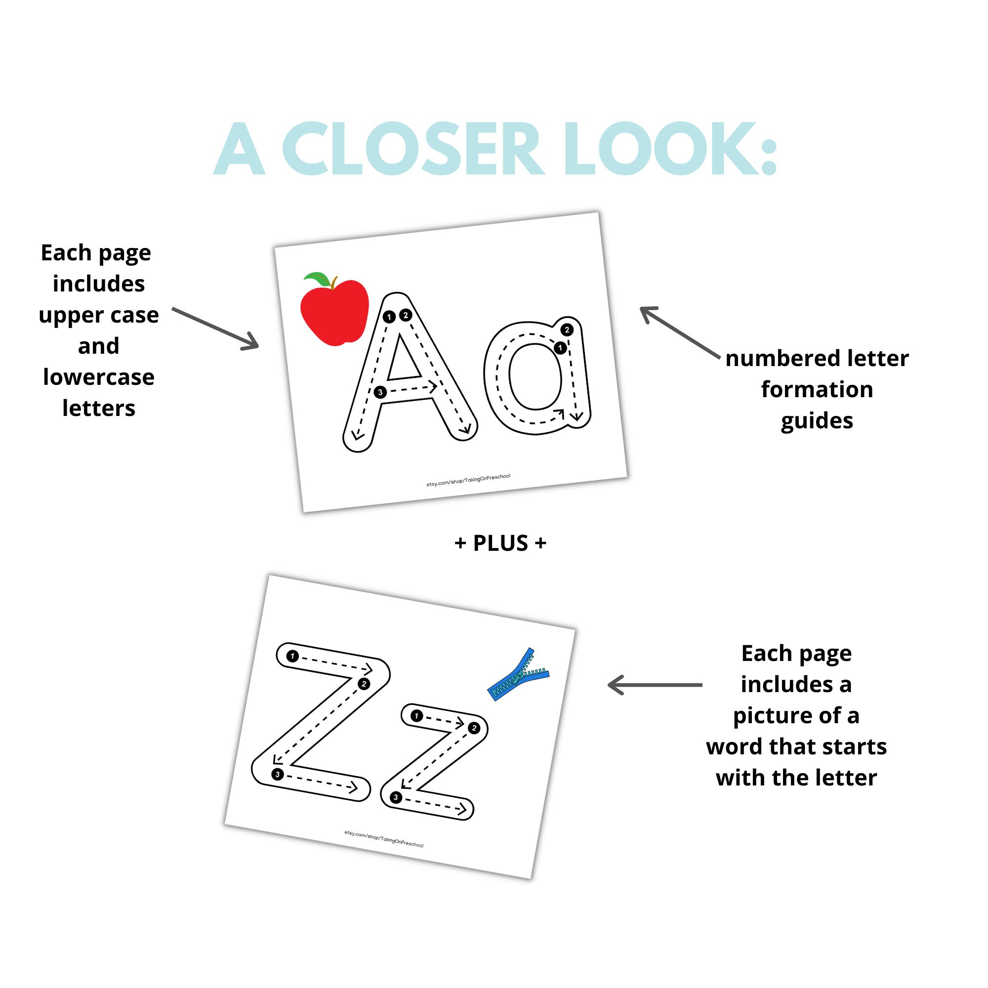 Printable Alphabet Tracing Worksheets, Writing Practice With Uppercase ...