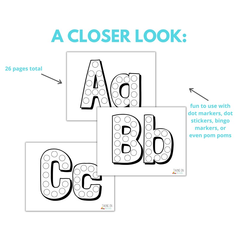 Alphabet Dot Marker Pages, Printable Letter Worksheets for Toddlers ...