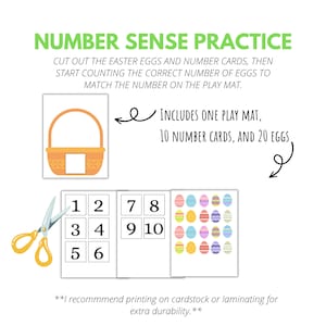 Preschool Spring Math Activity - Printable Easter Egg Counting Game - Etsy