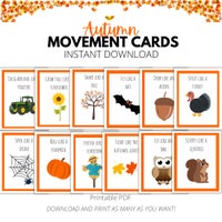 Printable Movement Cards / Gross Motor Activity / Preschool Flash Cards ...