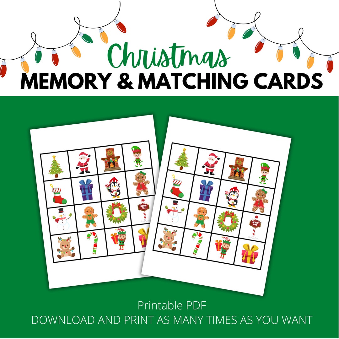 Christmas Memory and Matching Game Cards | Autumn Matching Game for ...