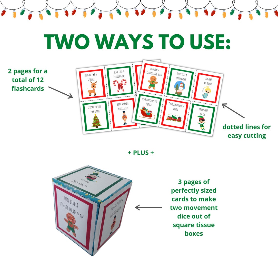Christmas Movement Cards, Printable Action Flashcards for Kids ...