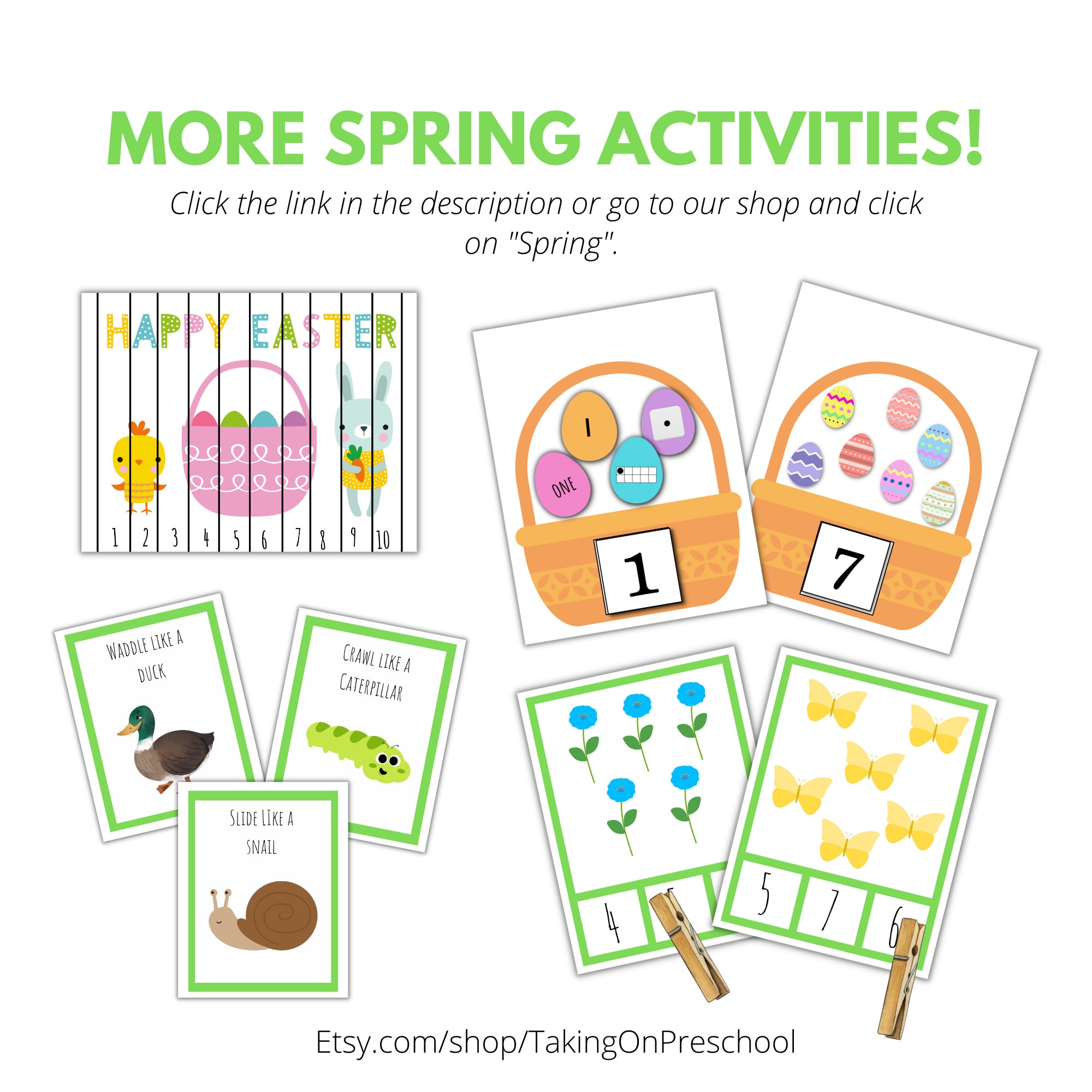 Preschool Spring Math Activity - Printable Easter Egg Counting Game - Etsy