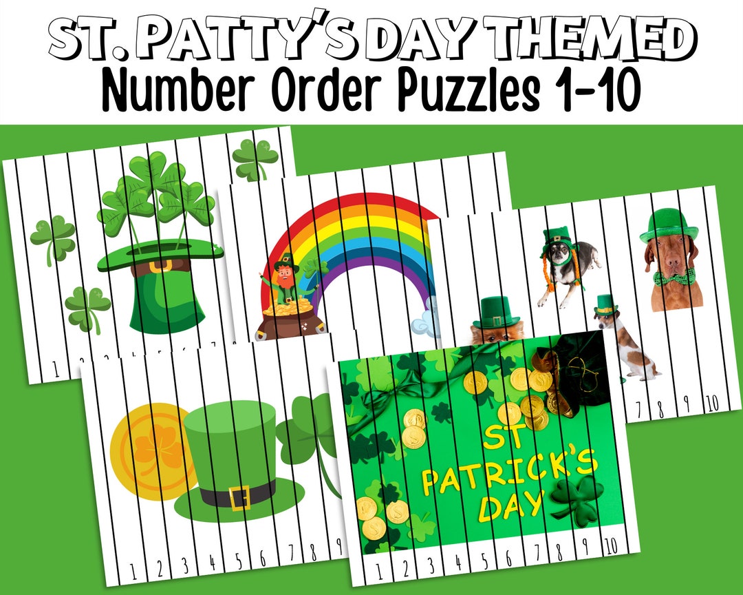 Rompecabezas de orden de números del día de San Patricio / Juego de ...