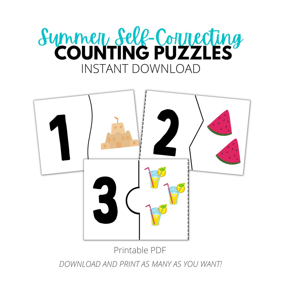 Counting 1 -10 Puzzles, Printable Summer Activity for Toddlers ...