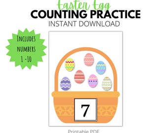 Preschool Spring Math Activity Printable Easter Egg Counting Game - Etsy