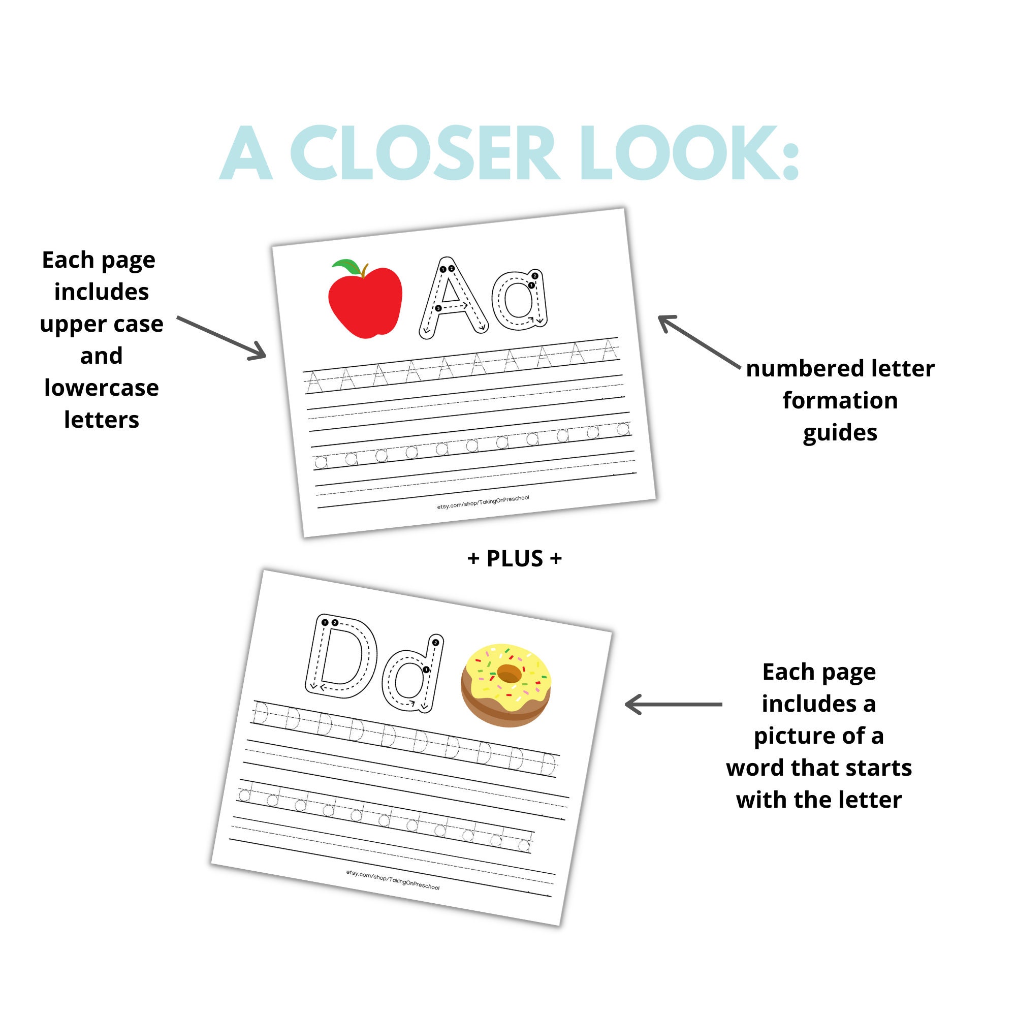 Printable Alphabet Tracing Worksheets, Writing Practice With Uppercase ...