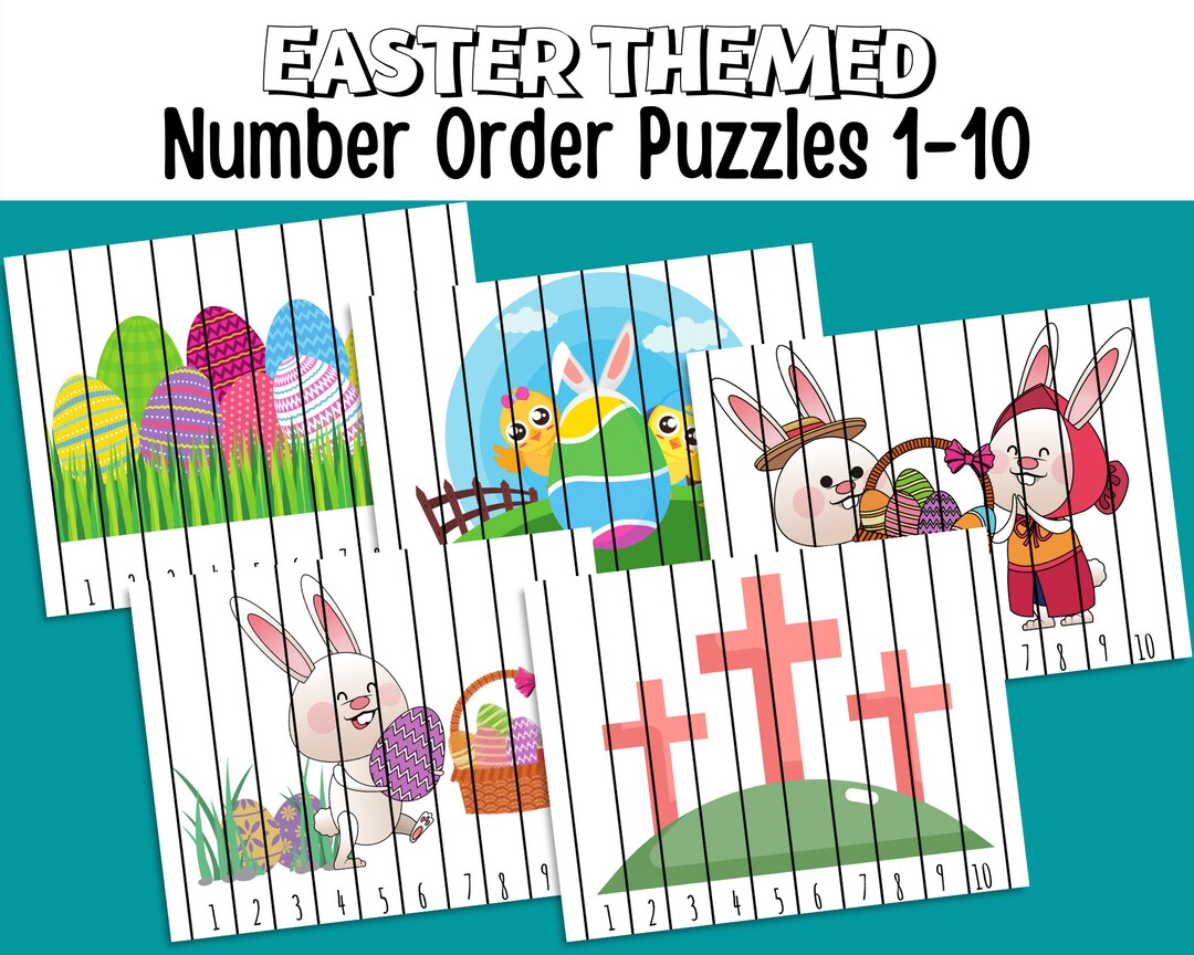 Easter Number Order Puzzles 1-10 Printable Easter Activity - Etsy