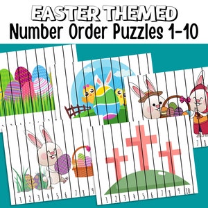 Easter Number Order Puzzles 1-10 | Printable Easter Activity - Etsy