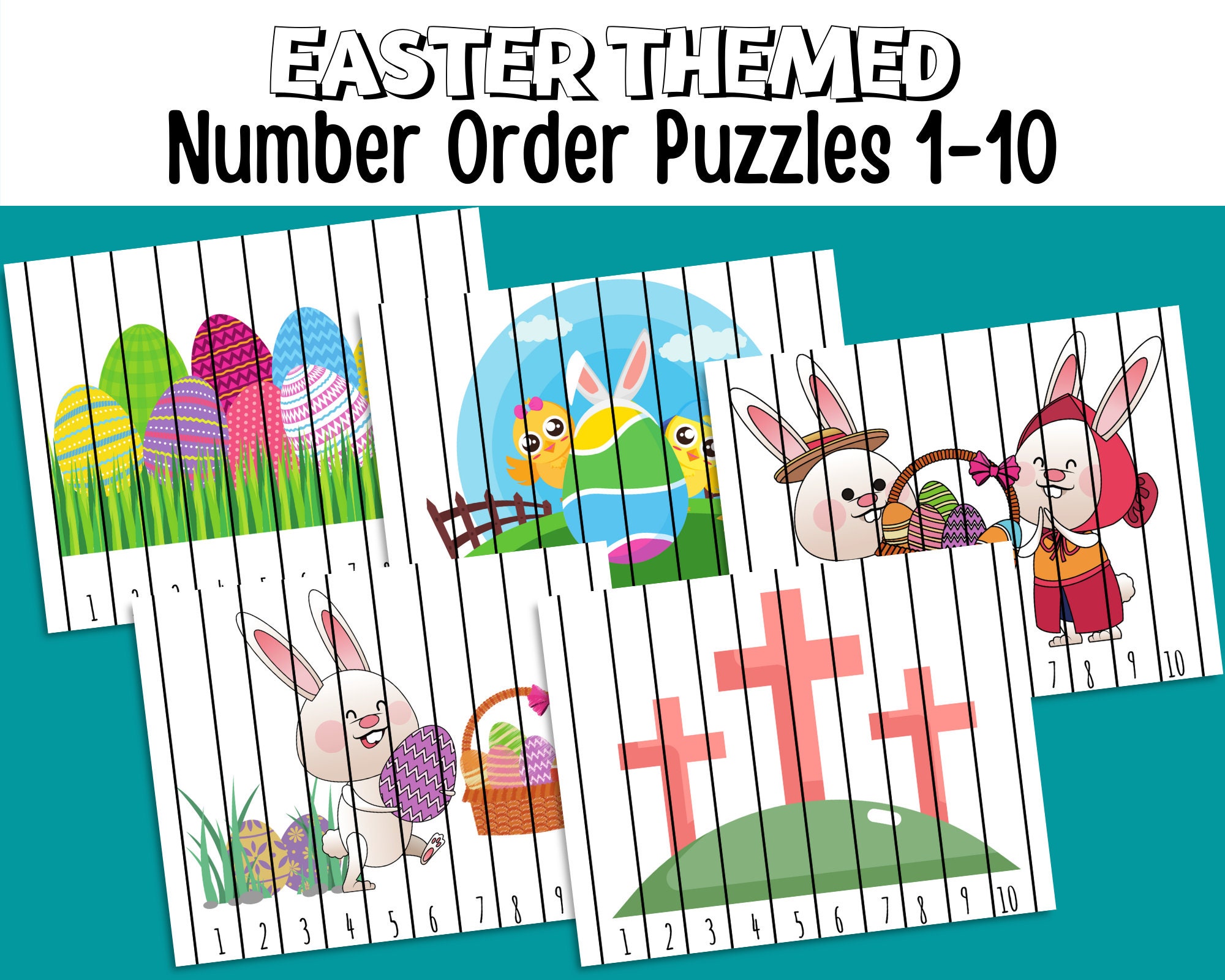 Easter Number Order Puzzles 1-10 Printable Easter Activity - Etsy