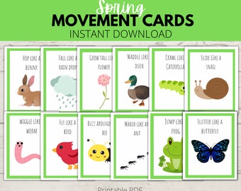 Fall Movement Cards, Printable Action Flashcards for Kids, Toddlers ...